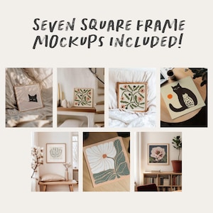 Square Frame Mockup Bundle Set, Close up Square Frame Mock Up - Etsy