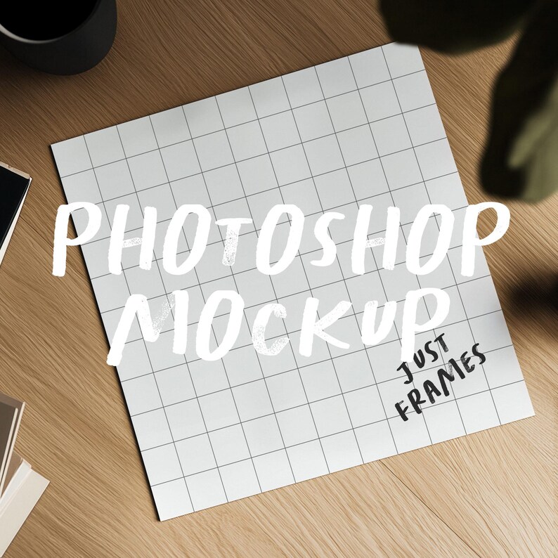 Square Print Frame Mockup for Photoshop, Print on Table Mock Up - Etsy