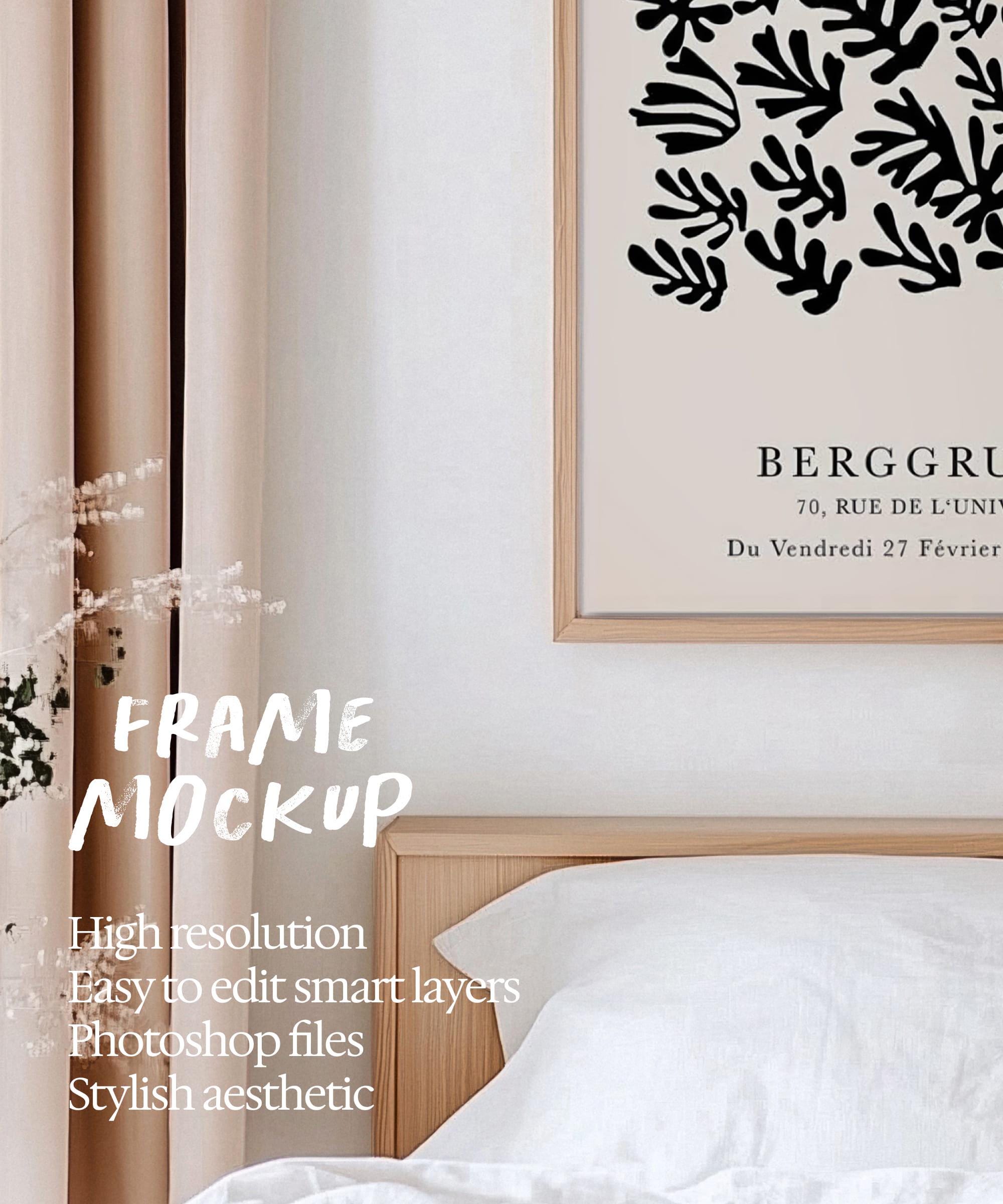 Bedroom Frame Mockup Bedroom Wall Mockup Photoshop DIN A - Etsy