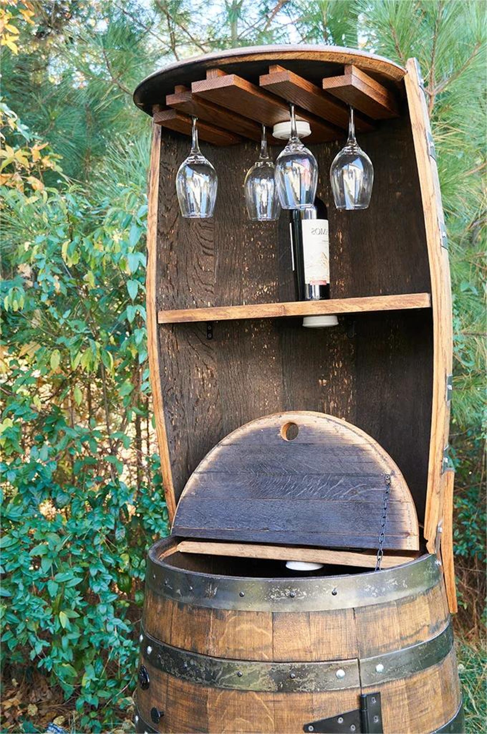 Gift Double Whiskey Barrel, Display Liquor Cabinet Best for Indoor ...