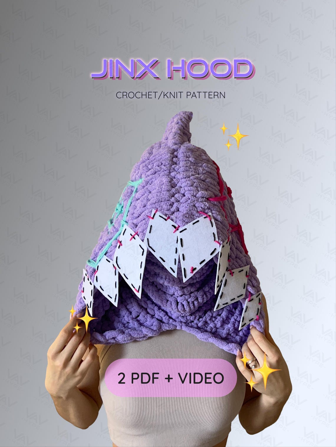 Jinx-inspired Shark Hood Crochet Pattern | DIY Loop Yarn Hood | PDF ...