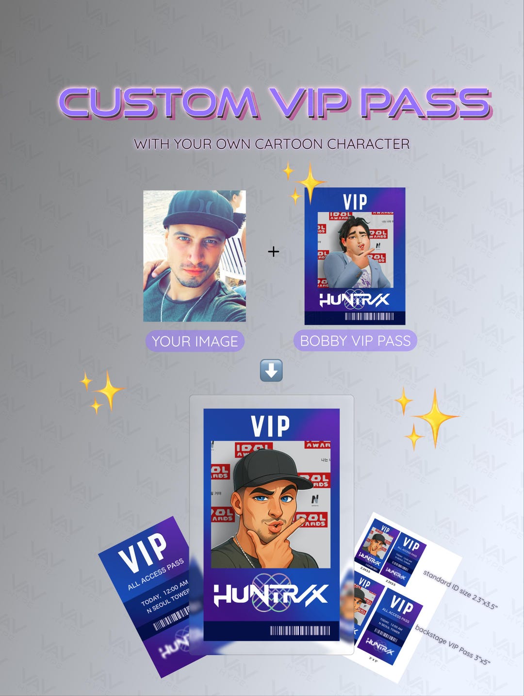 Custom Huntrix VIP Pass: Personalized K-pop Inspired Bobby's Lanyard ...