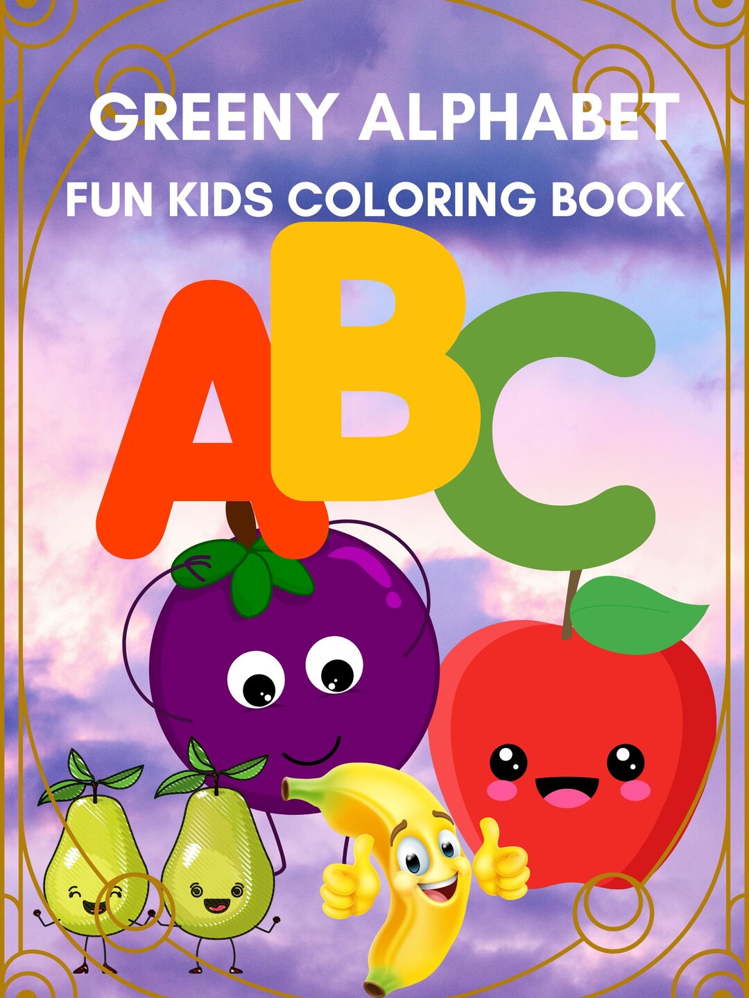 Greeny Alphabet Fun Kids Coloring Book - Etsy