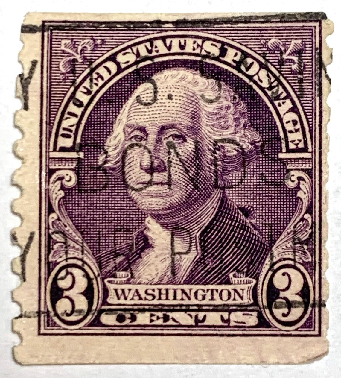Vintage Rare US George Washington 3 Cents Stamp, Used, Two Margins, #13 ...