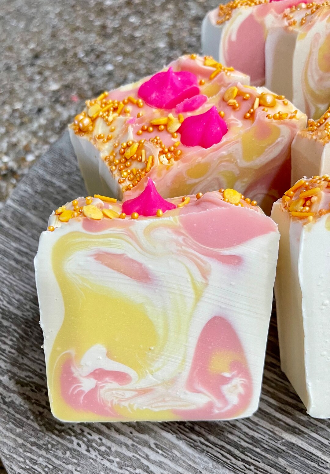 Italian Limoncello Soap-drop Swirls in Lemon and Pink in This Beautiful ...