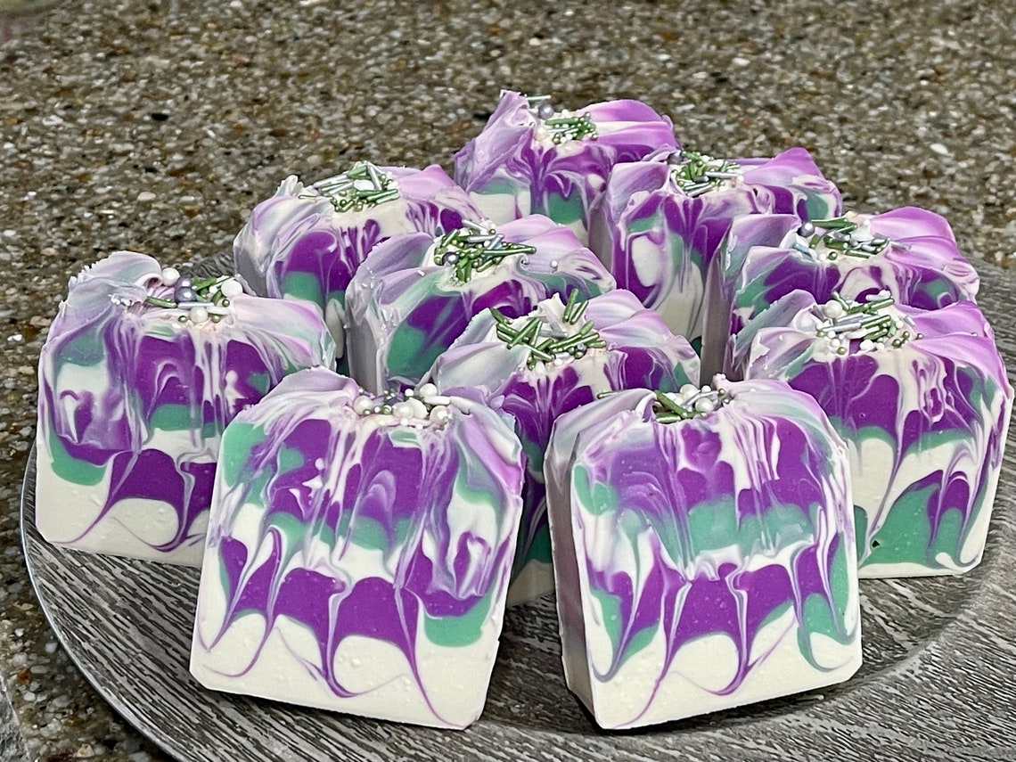 Tuscan Myrtle and Crêpe Scented Soaps, With Vivid Violet and Sage ...