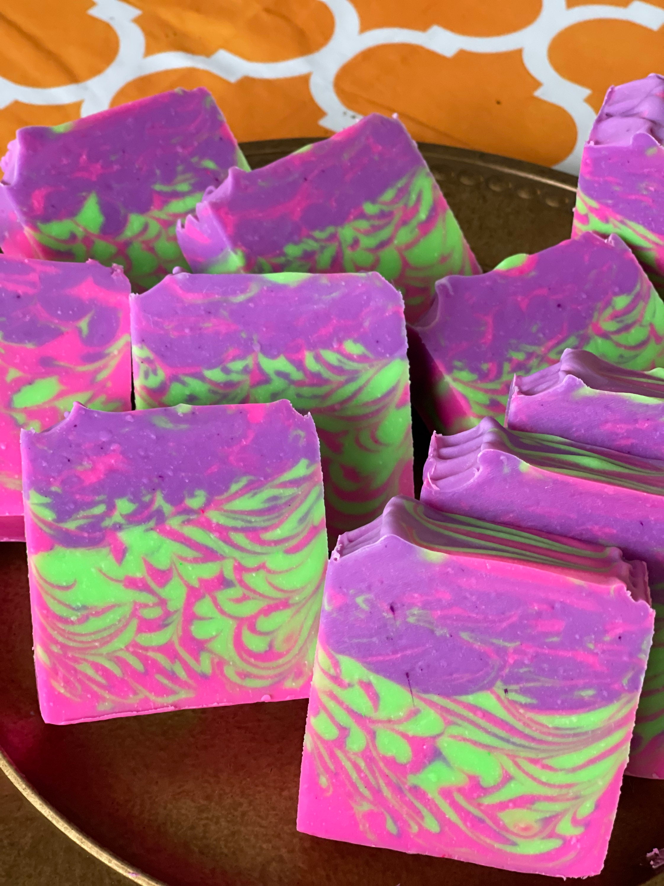 Soap Bars in Star Showers Fragrance Stunning Neon Colors in Purple ...