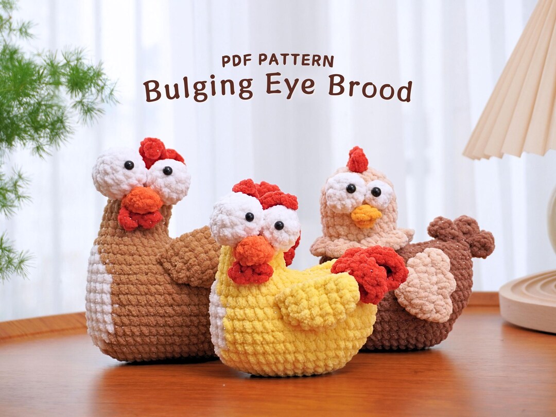 Bulging Eye Brood Crochet Patterns Bundle | Bulging Eye Rooster Pattern ...