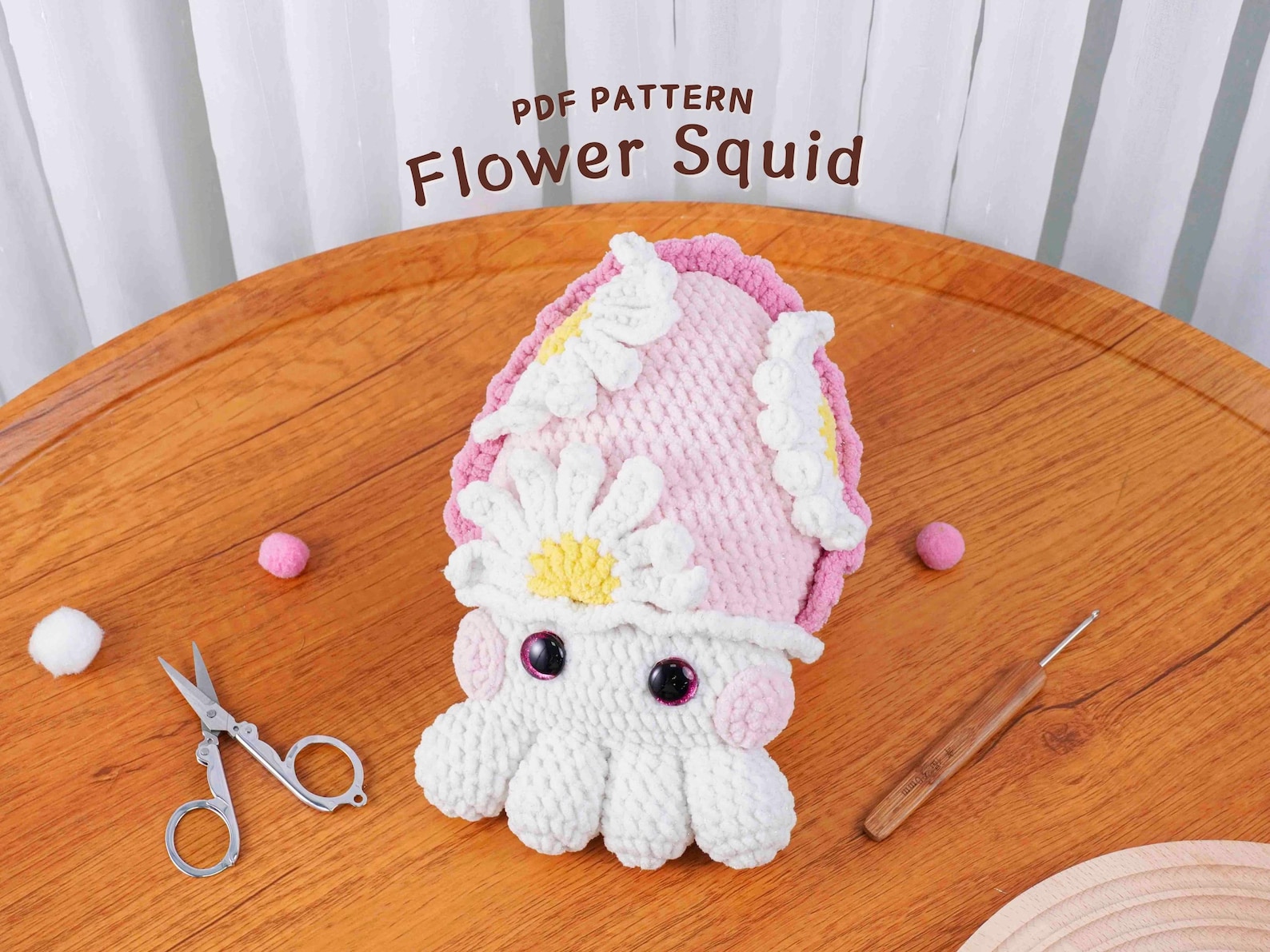 Flower Squid Crochet Pattern, Stuffed Sea Animals Crochet Pattern ...