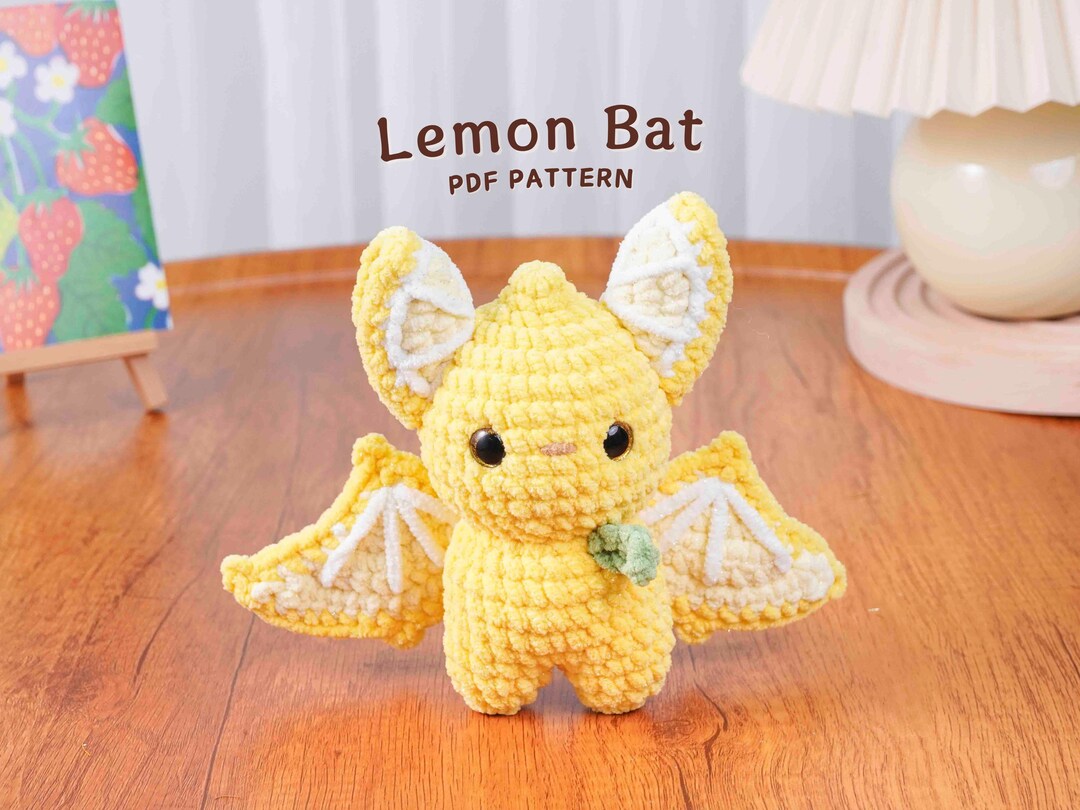 Lemon Bat Crochet Pattern, Amigurumi Crochet Pattern, Cute Fruit Animal ...