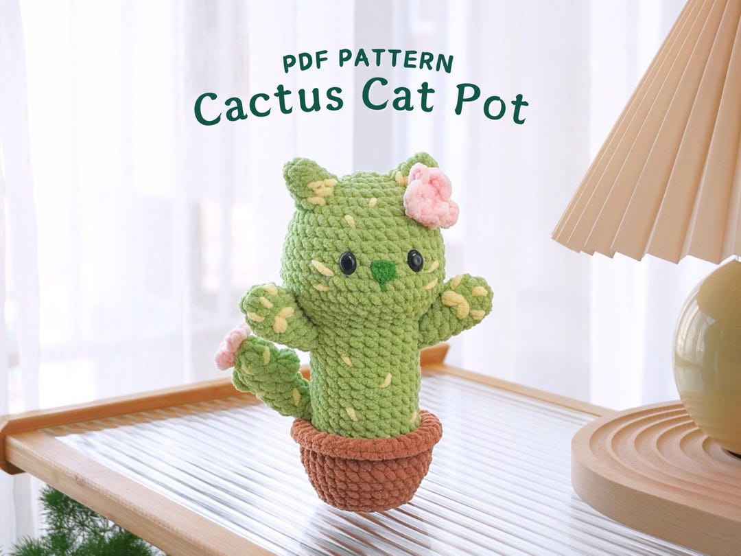 Cactus Cat Pot Crochet Pattern, Amigurumi Crochet Pattern, Adorable Cat ...