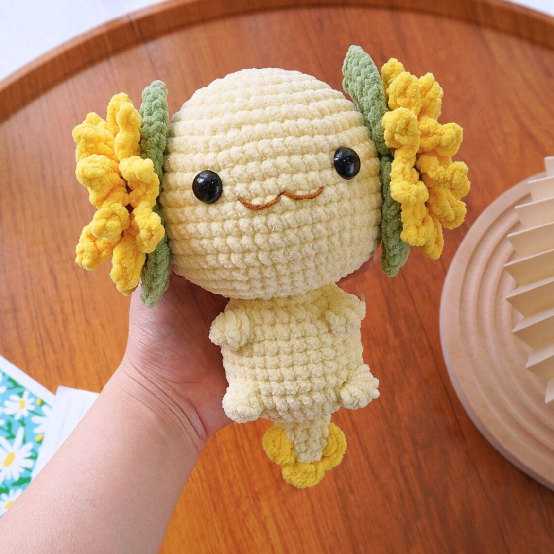 Sunflower Axolotl Crochet Pattern, Amigurumi Crochet Pattern, Adorable ...