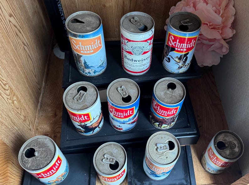 Vintage Steel Beer Cans- 9 Schmidt and 1 Budweiser - Etsy