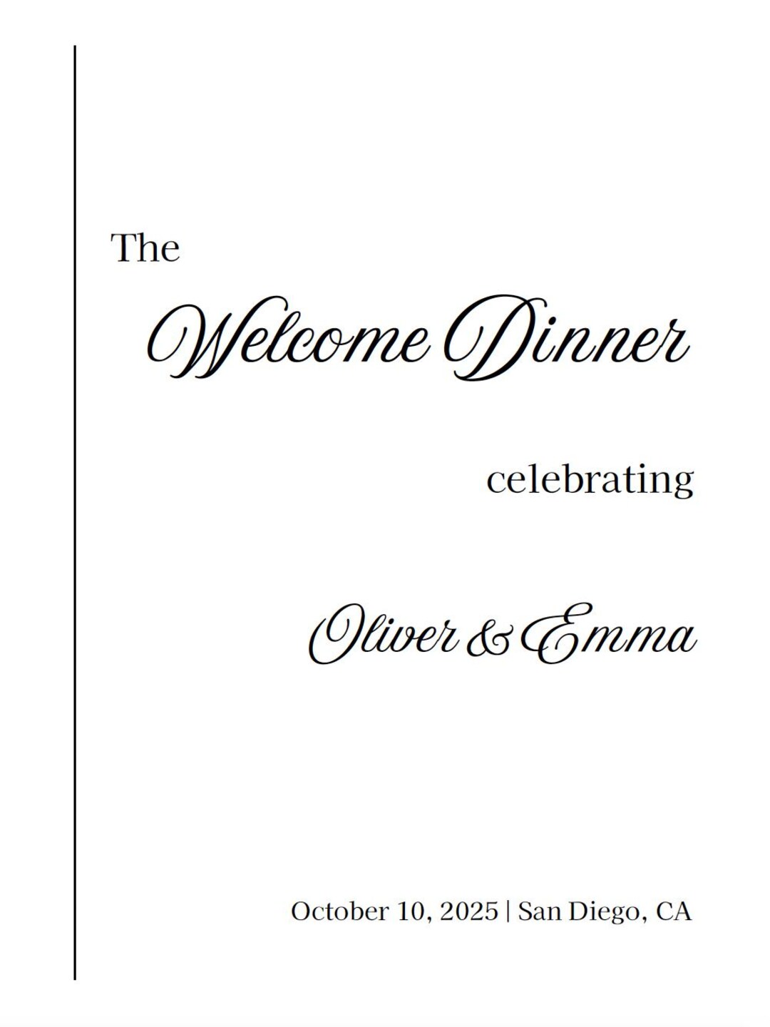 Wedding Welcome Dinner Sign - Etsy