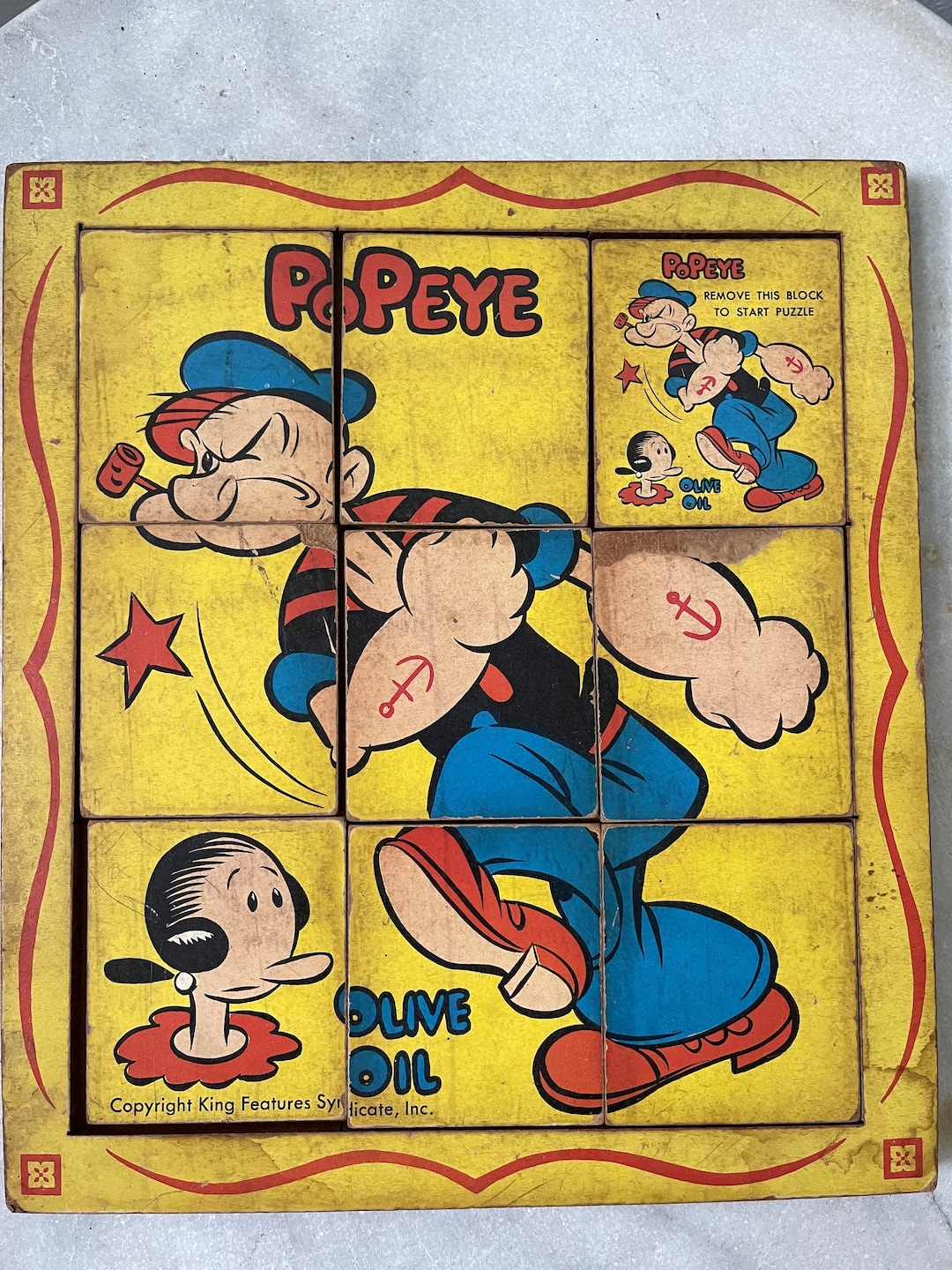 Vintage Popeye Olive Puzzle King Features Syndicate, Inc Early - Etsy