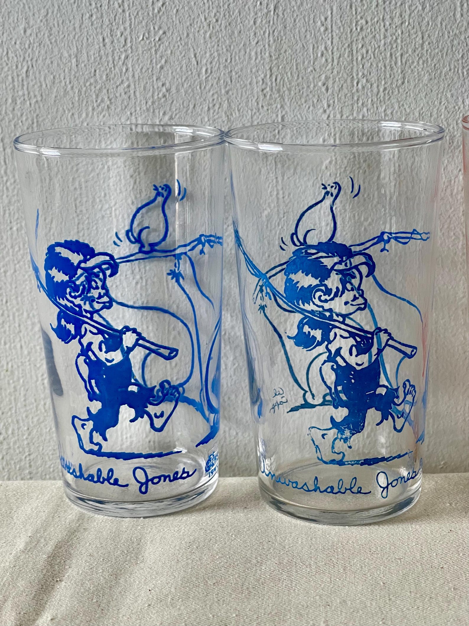 Vintage Lil Abner Characters Glass Shmoos Unwashable Jones Tumblers 3 ...