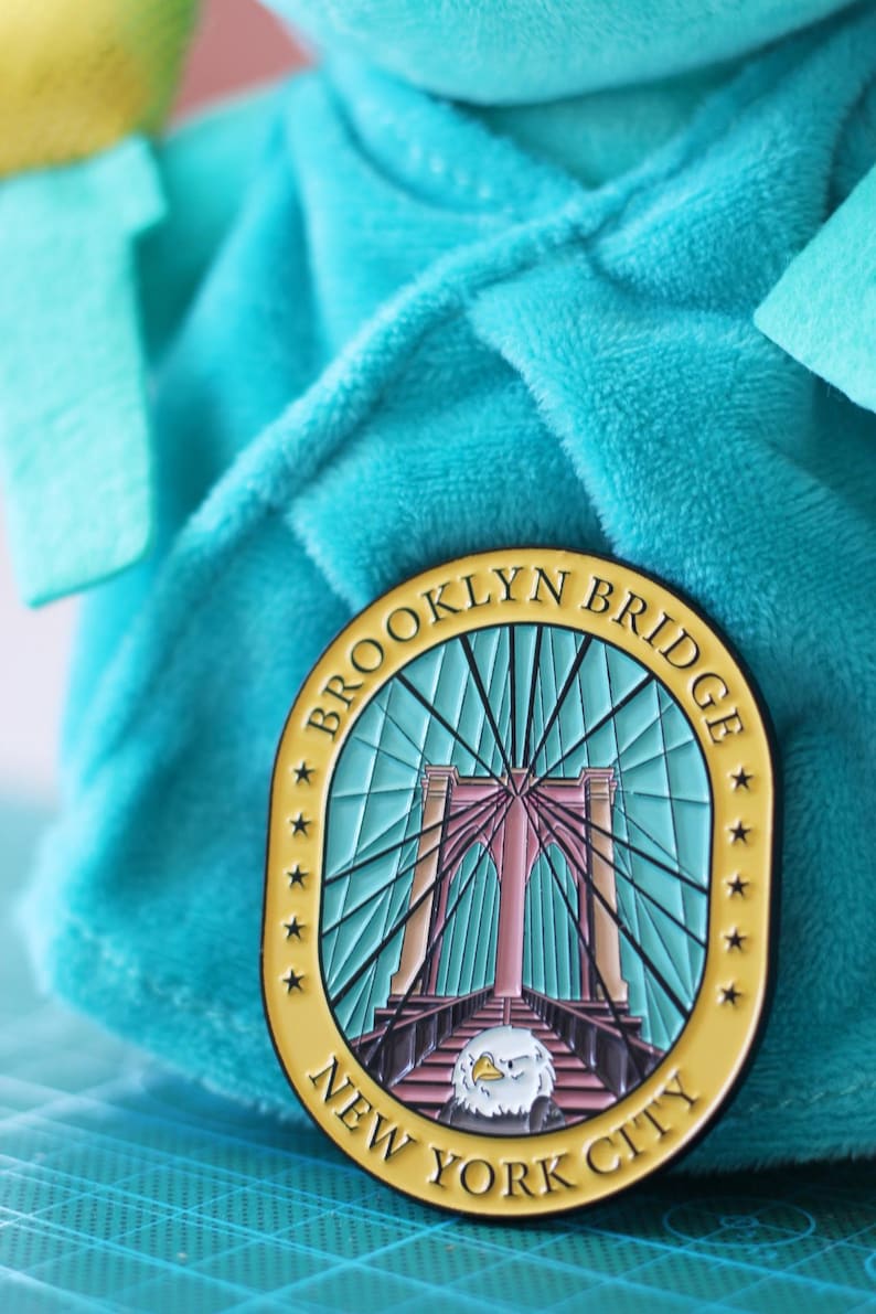 New York Travel Enamel Pins - Brooklyn Bridge Pin, New York Gift, New ...
