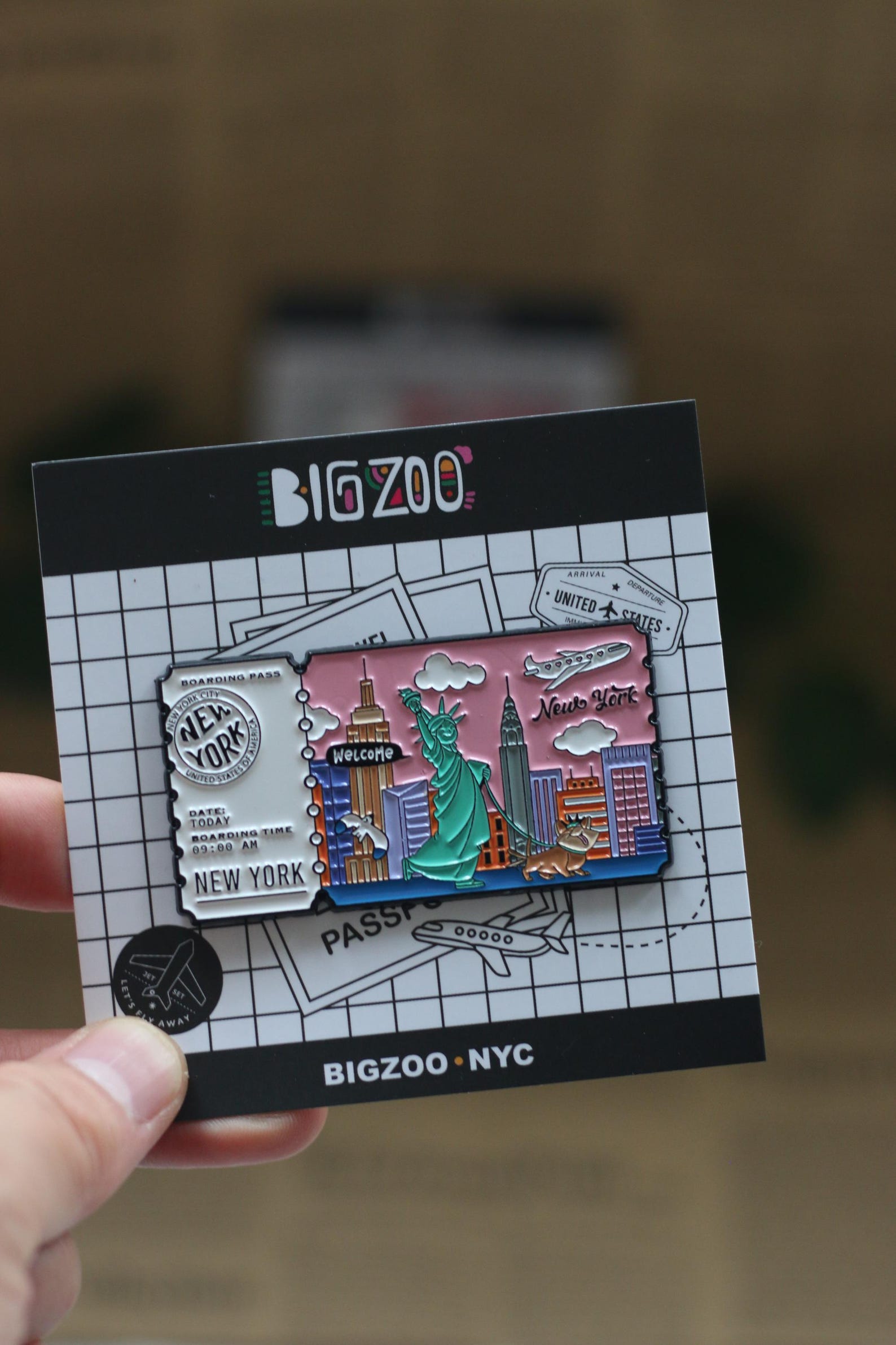 Ticket to New York Enamel Pins - Statue of Liberty Enamel Pin, New York ...