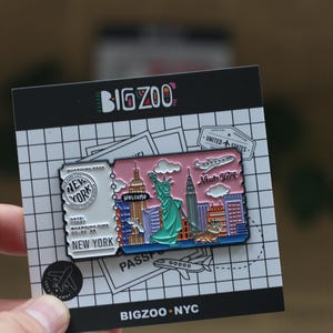 Ticket to New York Enamel Pins - Statue of Liberty Enamel Pin, New York ...