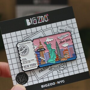 Ticket to New York Enamel Pins - Statue of Liberty, New York Travel ...