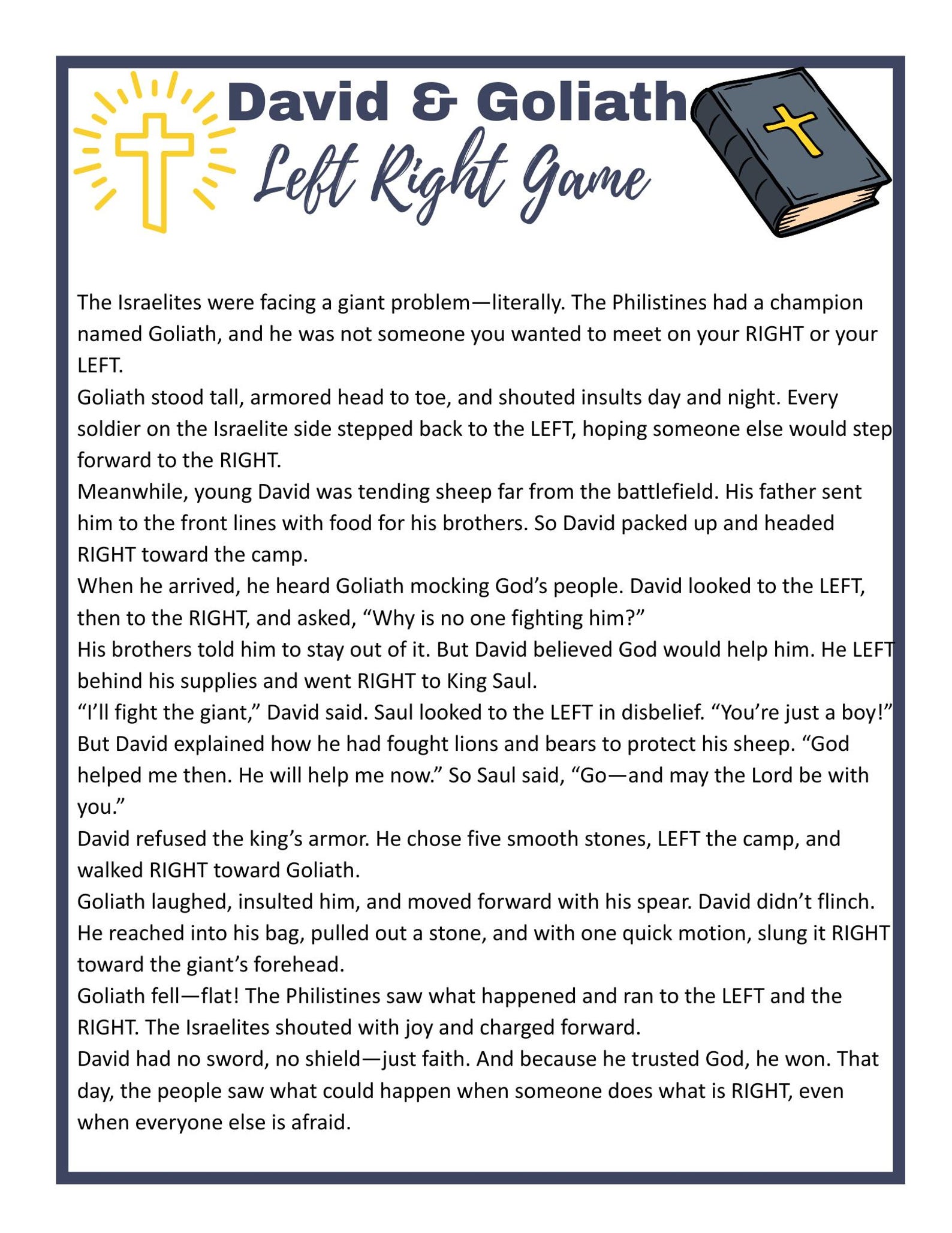 Bible Story Left Right Game Bundle: Christian Party Activity (PDF ...