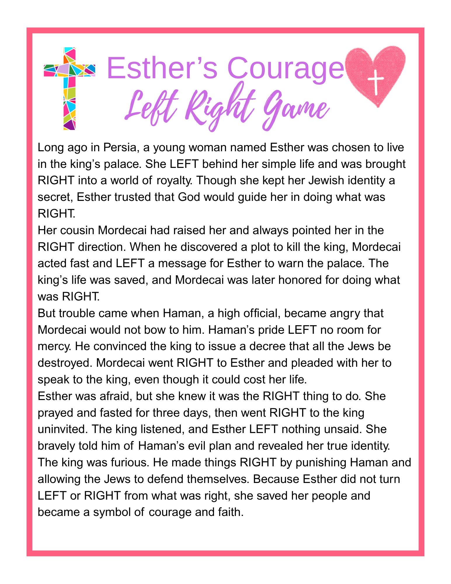 Women in the Bible Game Bundle – 5 Printable Left Right Bible Story ...