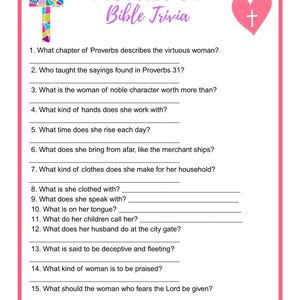 Proverbs 31 Bible Trivia Game: Christian Women's Group Activity ...