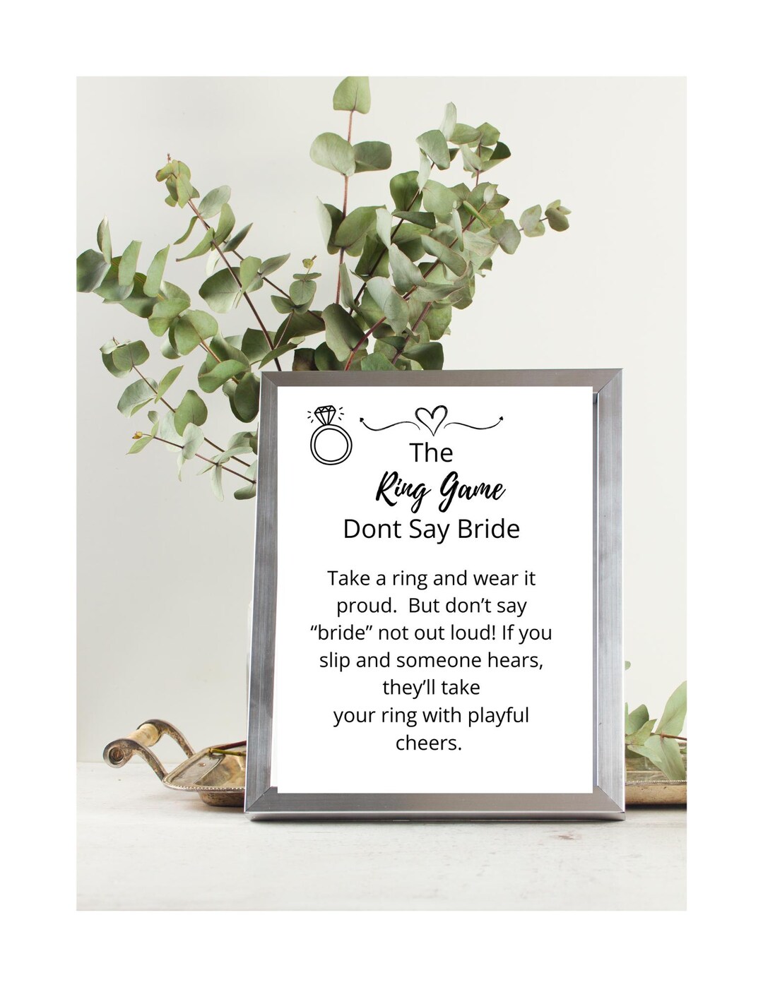 Bridal Shower Ring Game Printable – Don’t Say Bride! Wedding Party ...