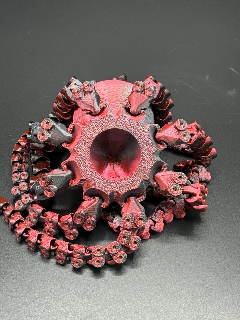 3D Printed Articulated Octopus Figurine, Toddler Room Decor, Octopus ...