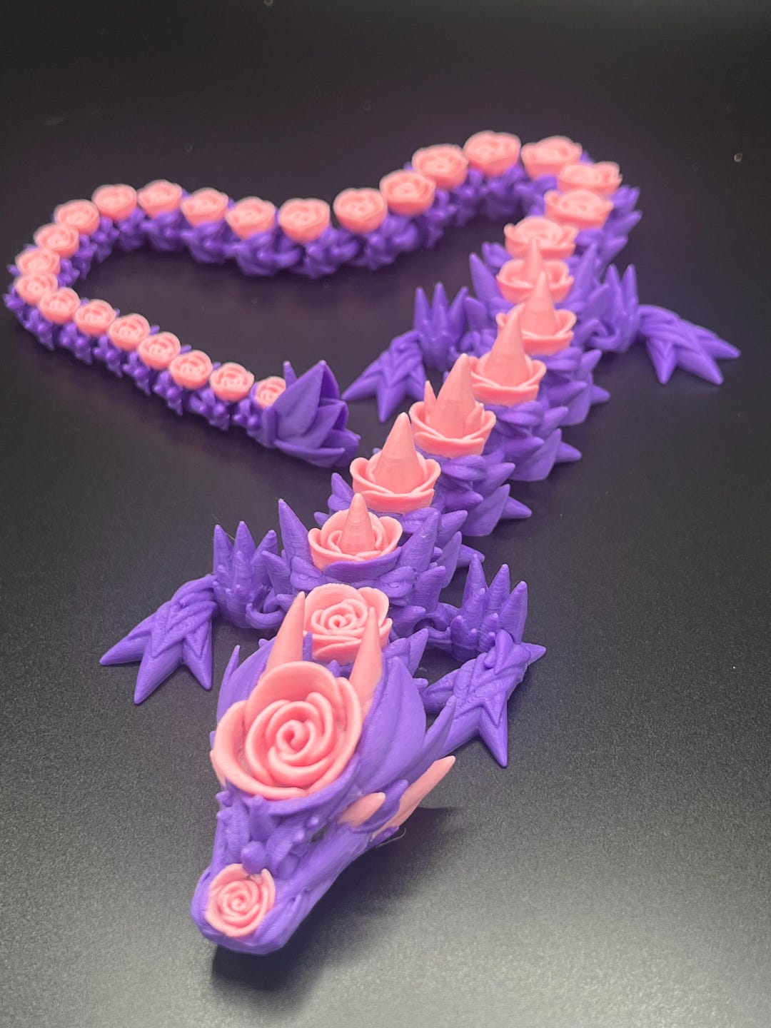 14” Rose Dragon | Articulated Flexi Rose Dragon | 3D Printed, Fidget ...