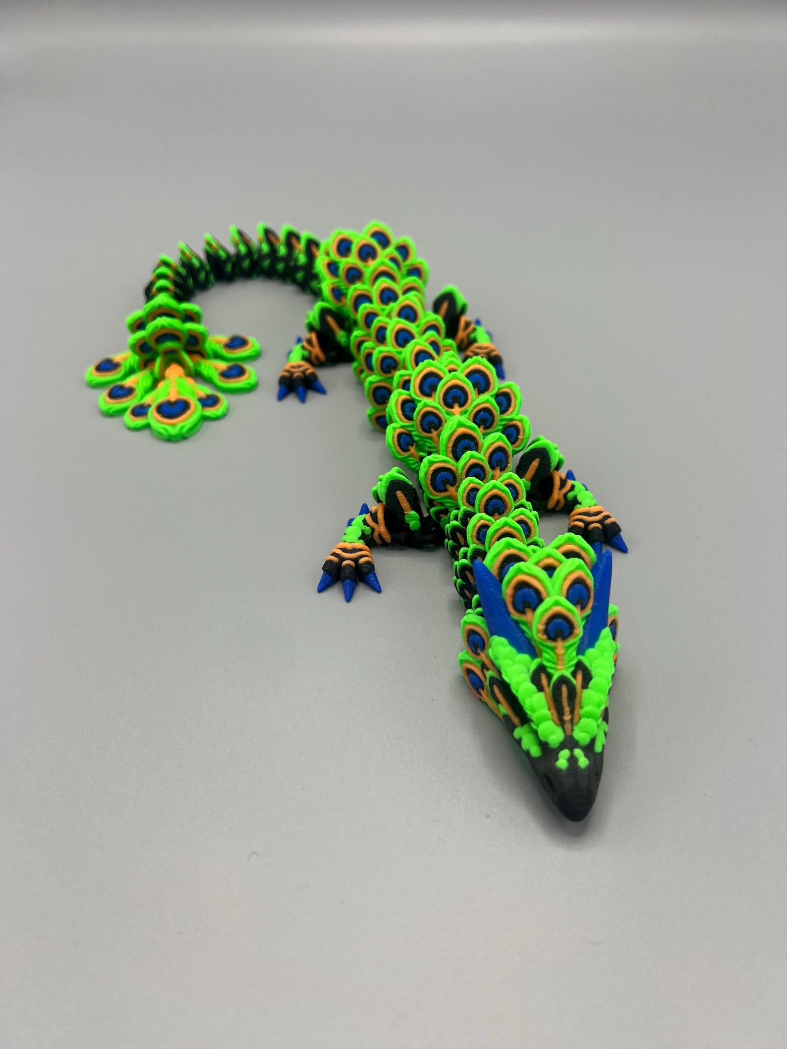 Cinderwing Peacock Dragon: 17" 3D Printed Articulated Fidget Toy - Etsy