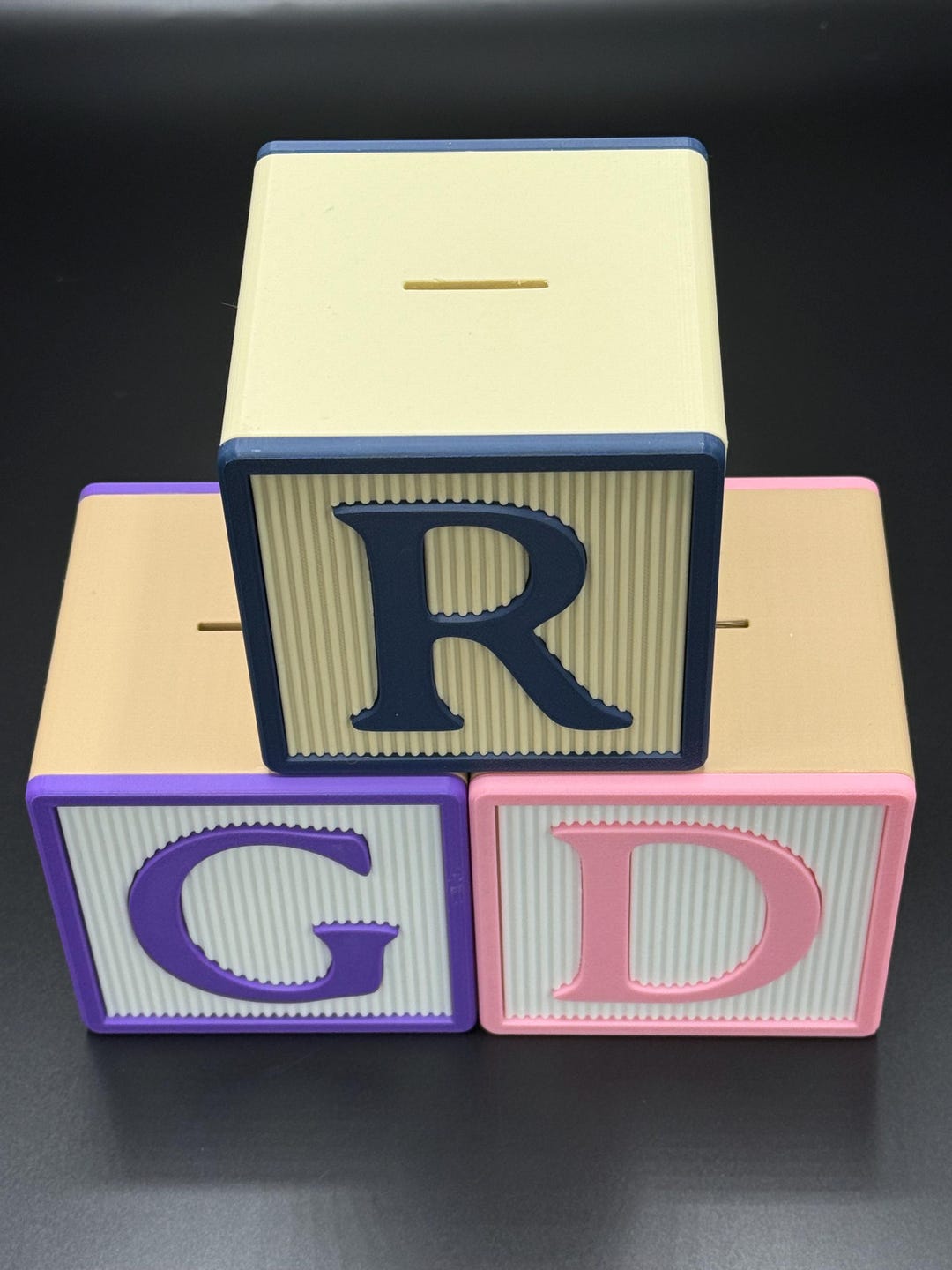 Personalized Alphabet Block Piggy Bank: 3D Printed Bank, ABC Blocks ...