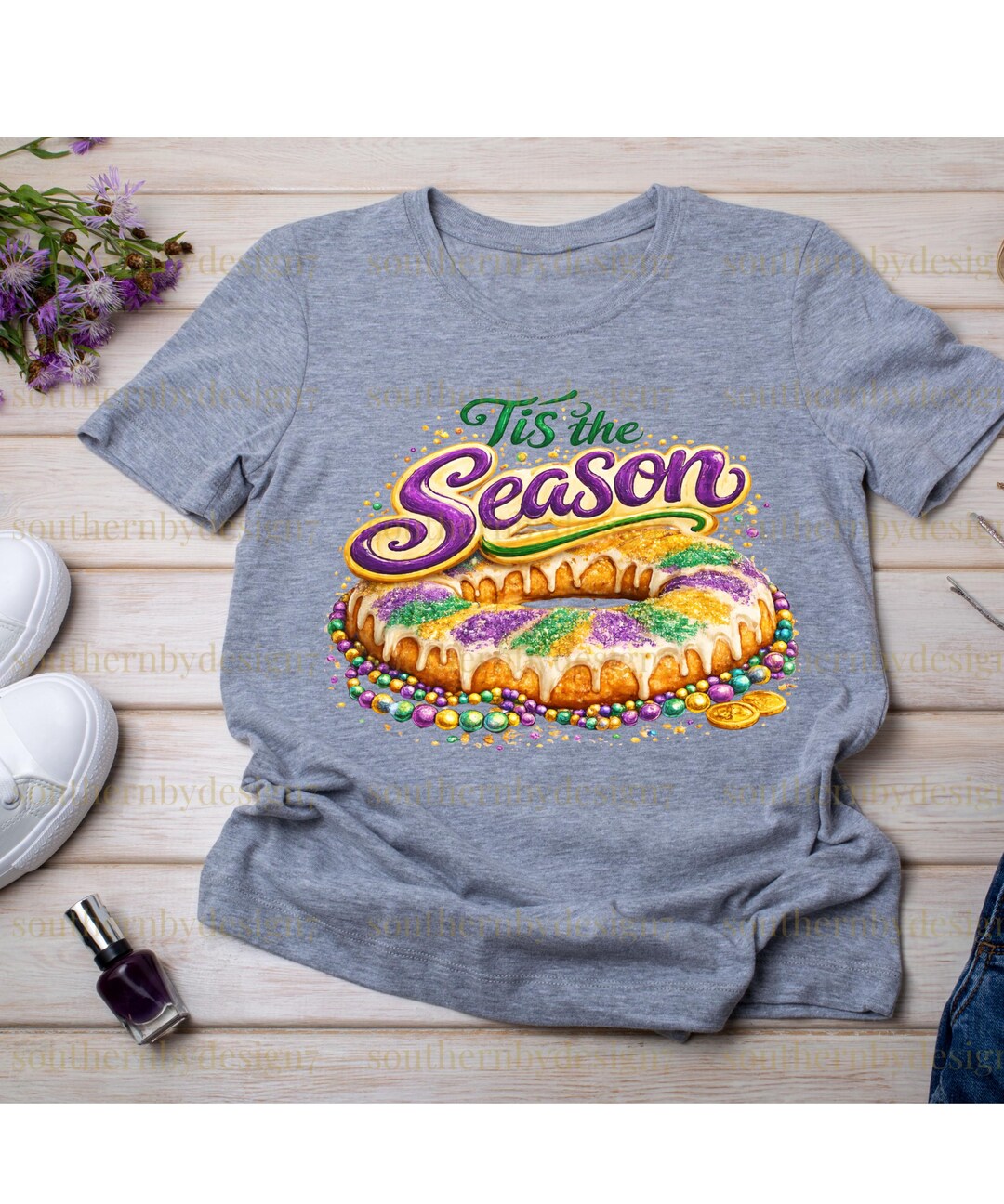 Mardi Gras King Cake 'tis the Season PNG - Etsy