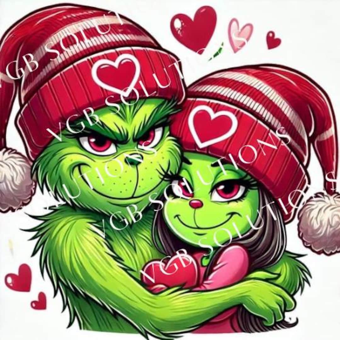 Valentines Themed Grinch Hugging Girl Grinch - Etsy