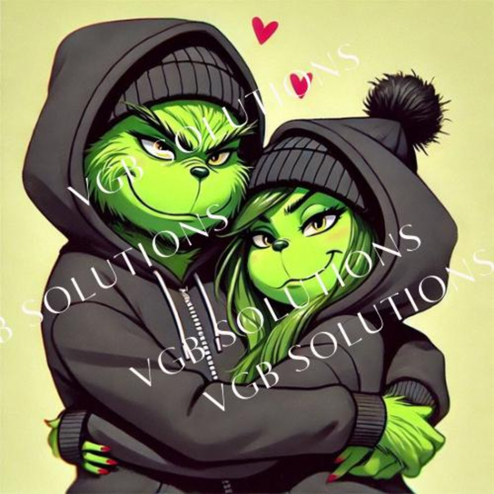 Grinch and Grinch Girl Hugging - Etsy