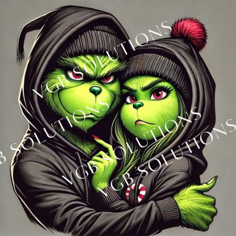Grinch and Grinch Girl Hugging - Etsy