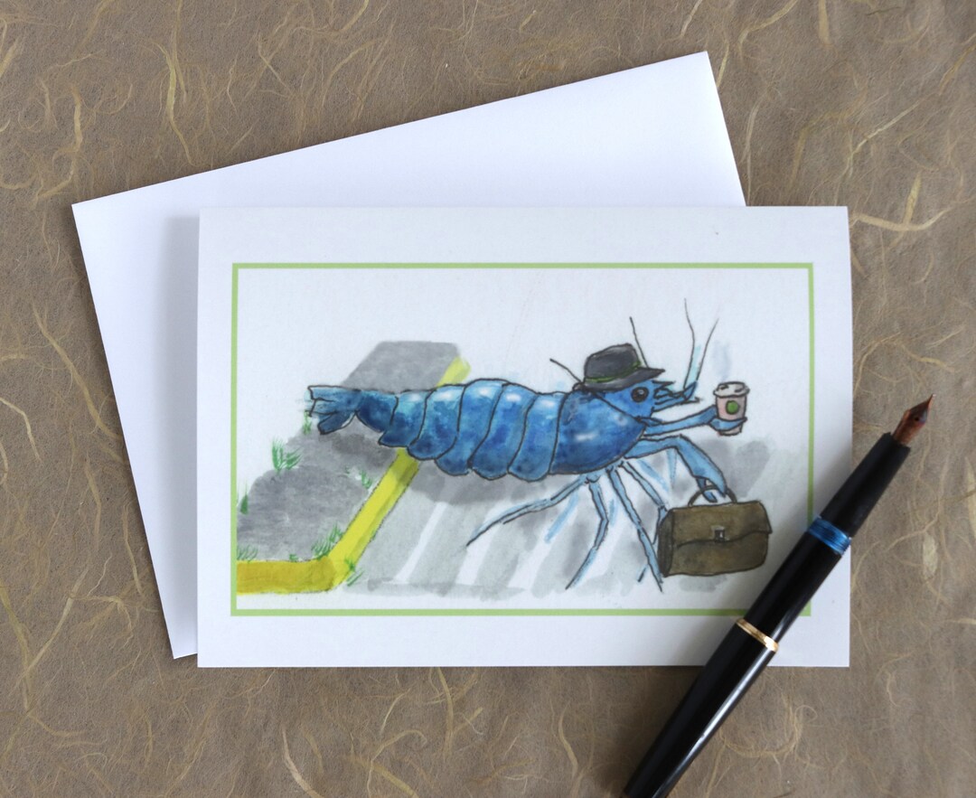 Commuter Shrimp Greeting Card - Etsy