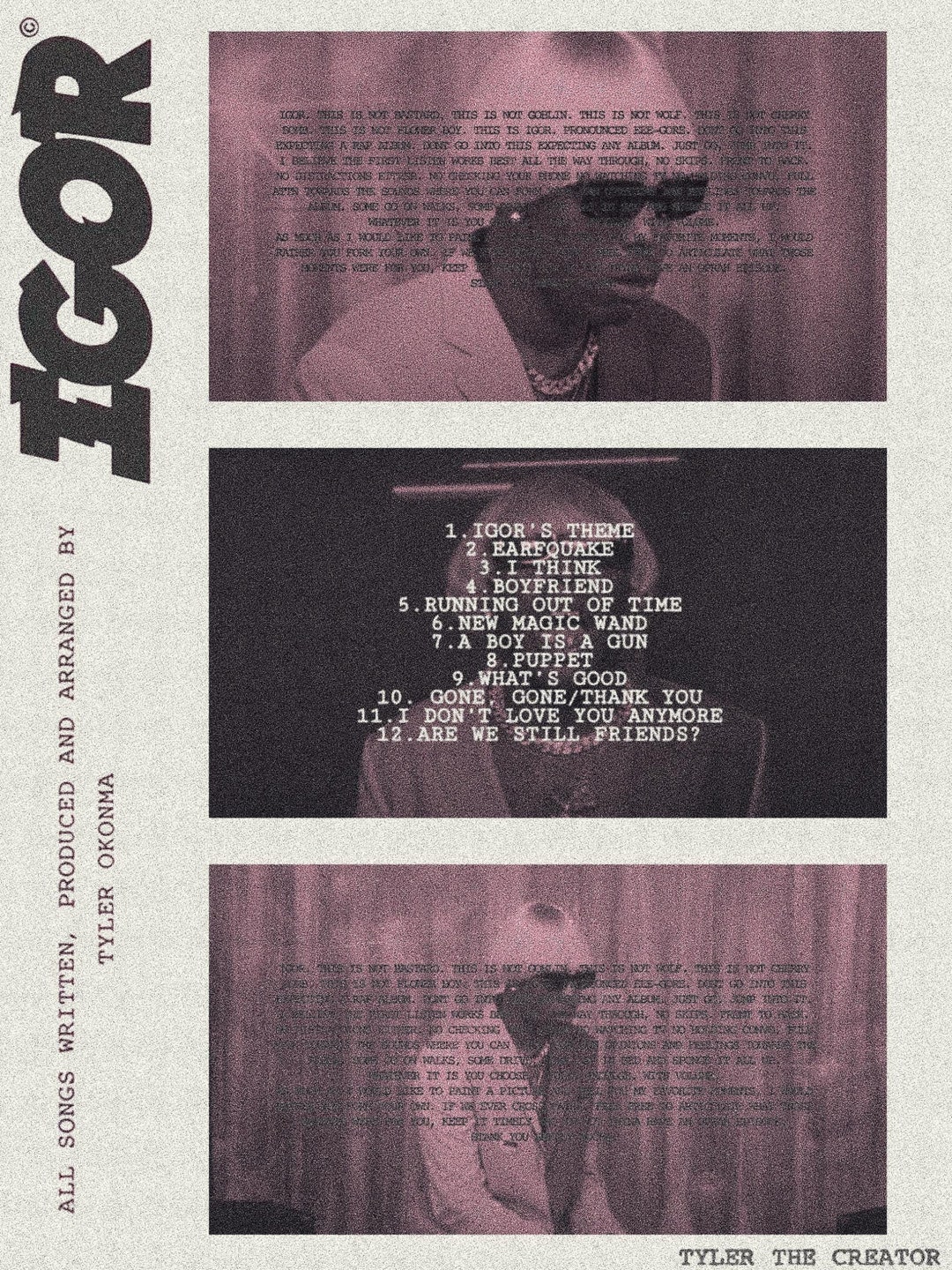 Tyler, the Creator Igor Poster Download - Etsy