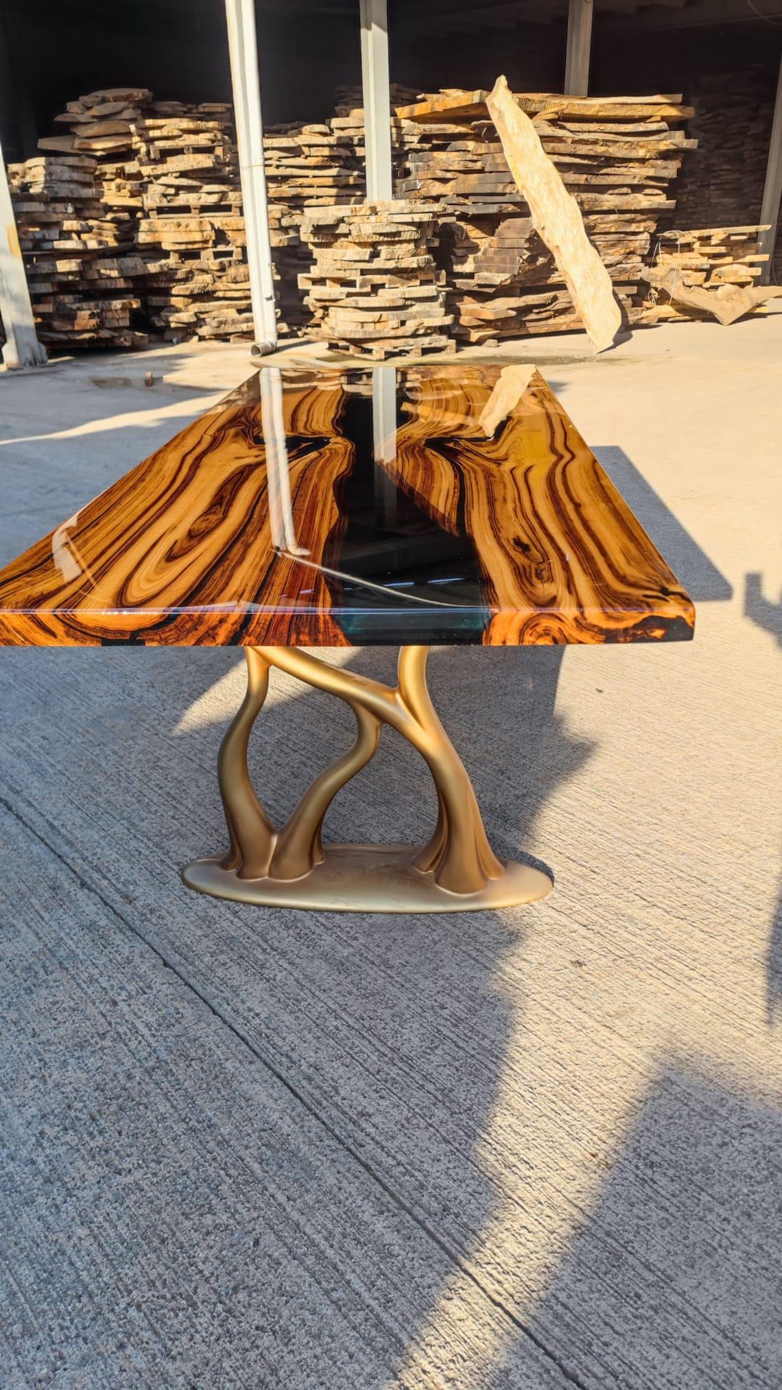 Olive Epoxy Dining Table Olive Wood Table Live Edge River Table Epoxy ...