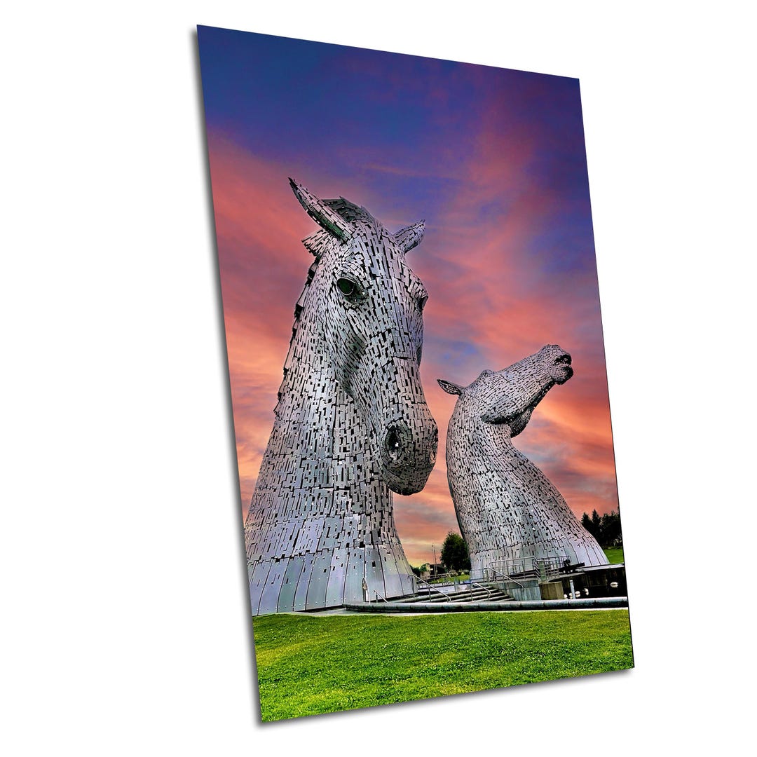 The Kelpies Scotland Sunset - Etsy