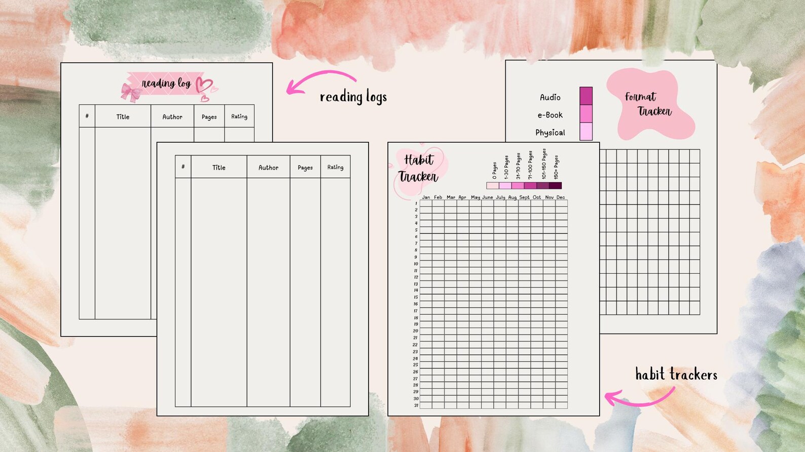 2025 Reading Tracker Pink - Etsy
