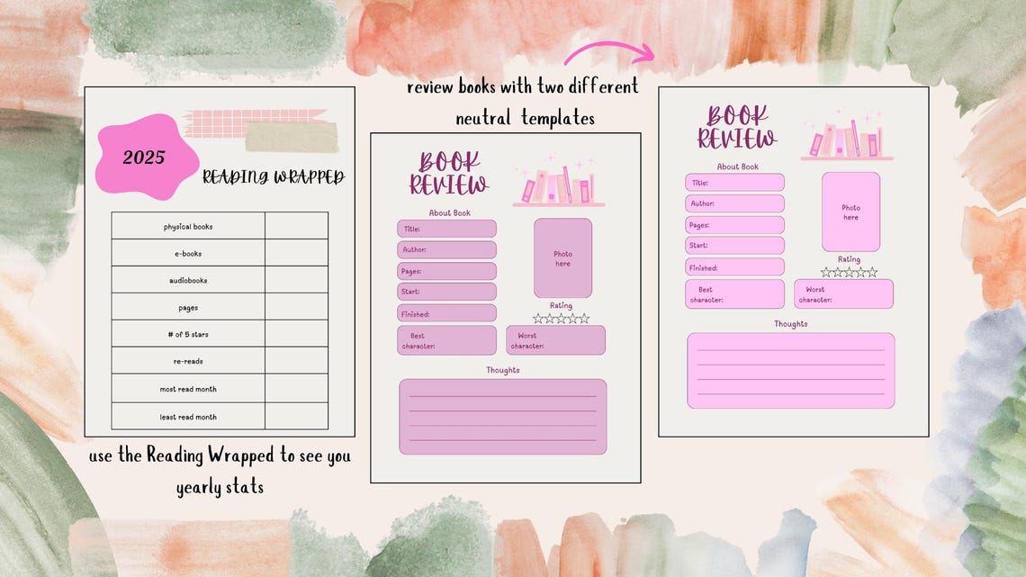 2025 Reading Tracker Pink - Etsy