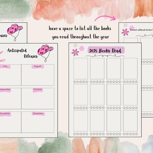 2025 Reading Tracker Pink - Etsy