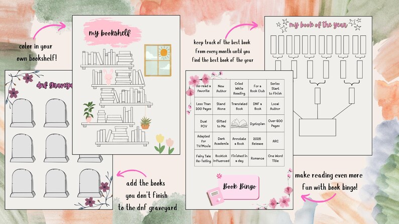 2025 Reading Tracker - Pink - Etsy