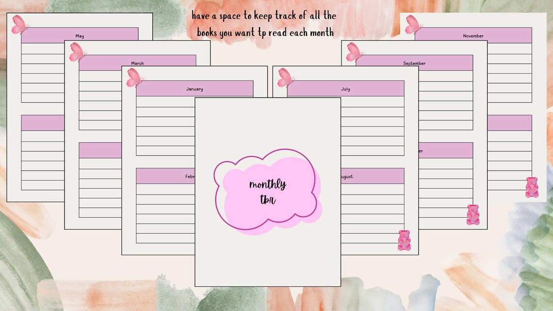 2025 Reading Tracker Pink - Etsy