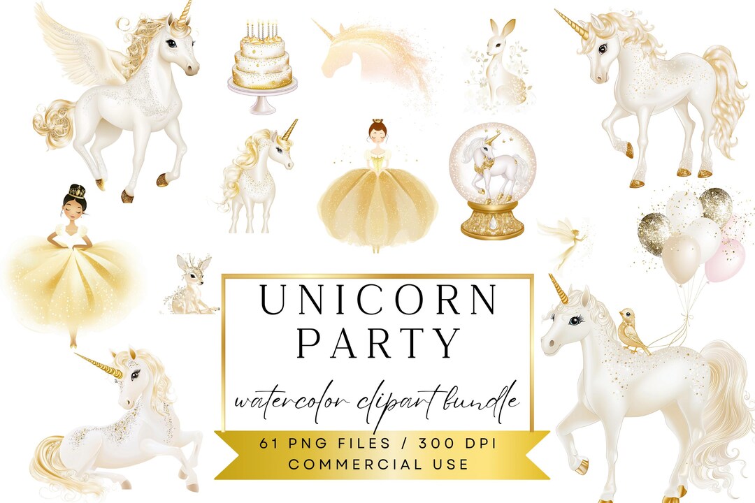 Magical Unicorn Clipart - Watercolor Unicorns - Cute Unicorn PNG ...