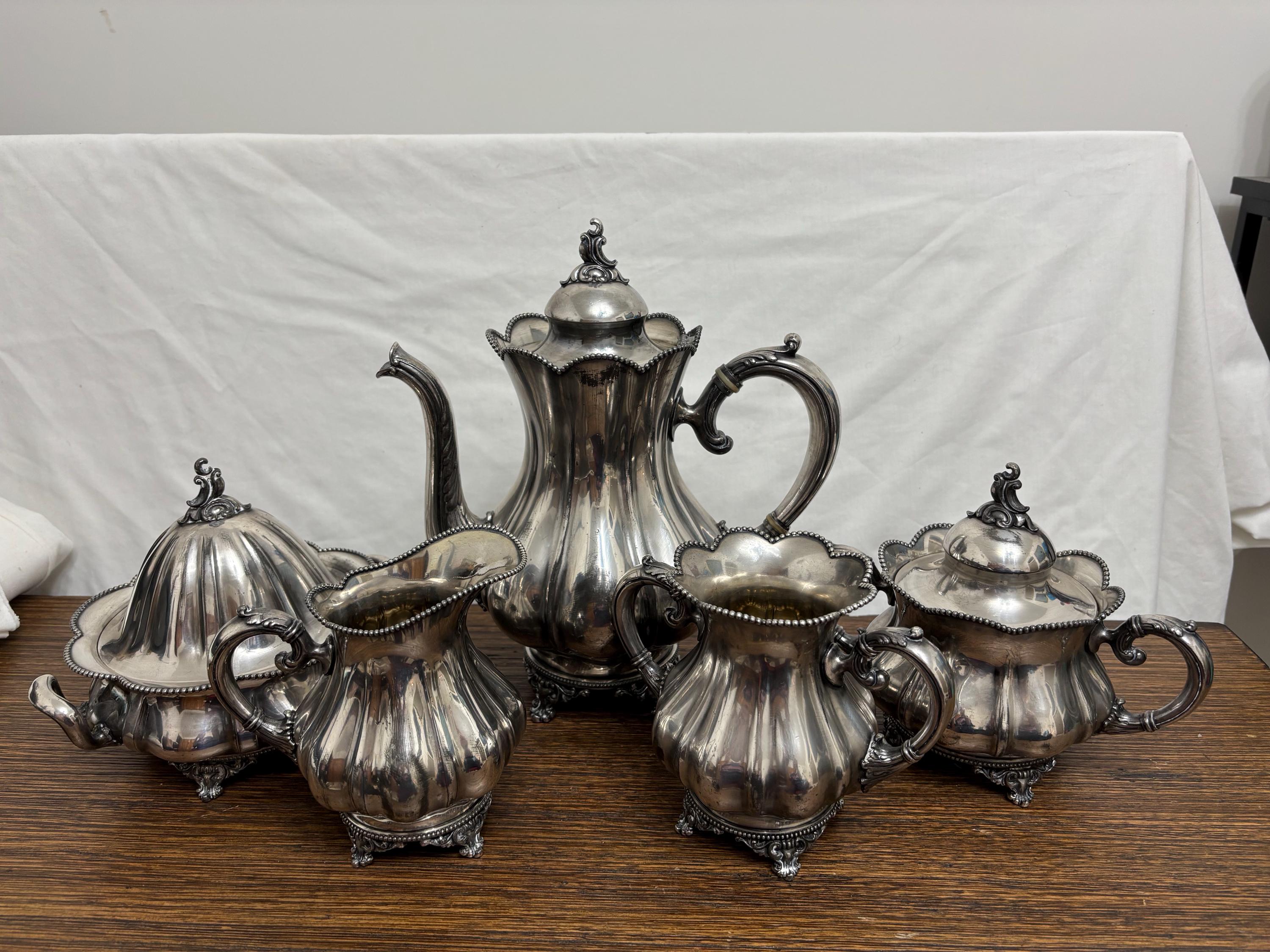 Antique 1800’s Meriden Quadruple Silver Plated 7 Piece Tea Set - Etsy