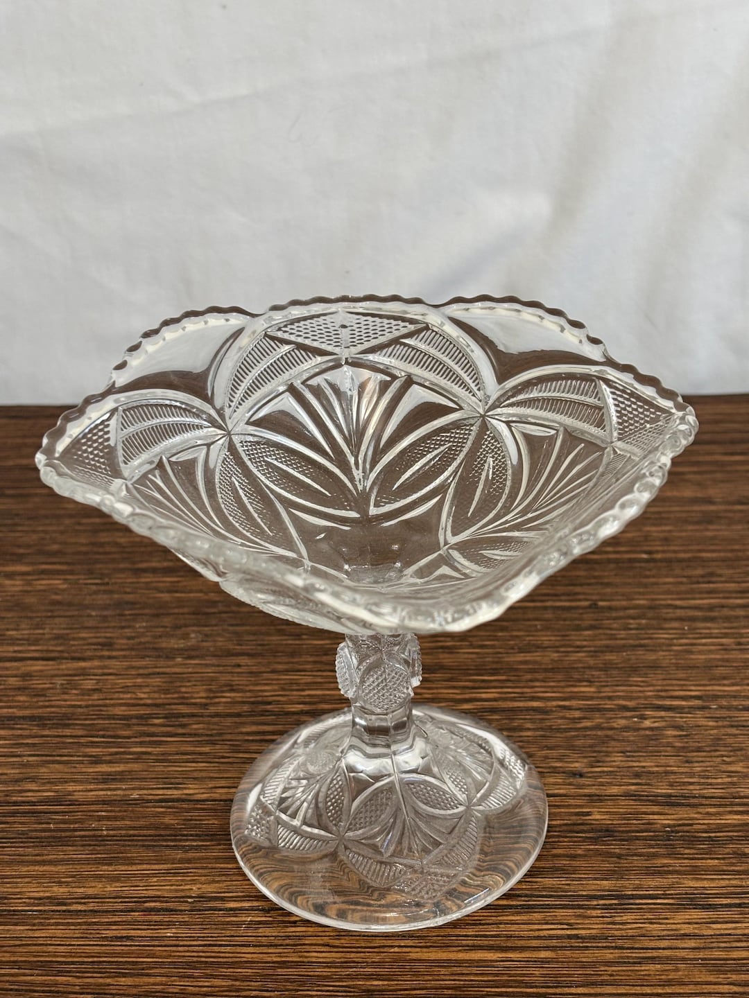 Vintage Bryce Glass Compote Dish Pressed Glass With the “beautiful Lady ...