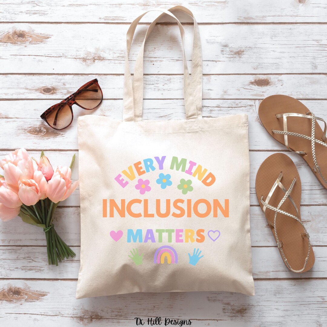 Every Mind Matters Inclusion Tote Bag Personalized Teacher Canvas Tote ...
