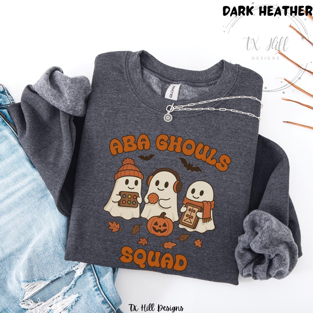 ABA Halloween Sweatshirt, Cute Ghost RBT Crewneck, Fall Behavior ...